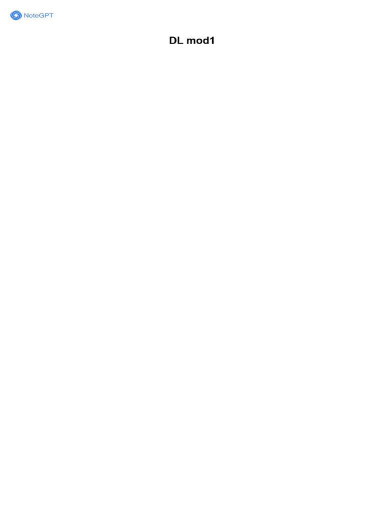 NoteGPT Summary DL Mod1 | PDF