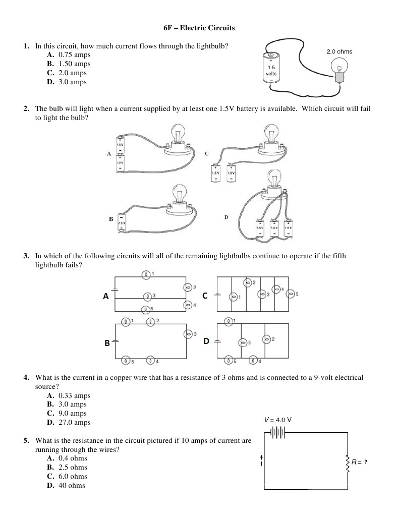 Electric Circuits Quiz | PDF | Teaching Methods & Materials | Science ...