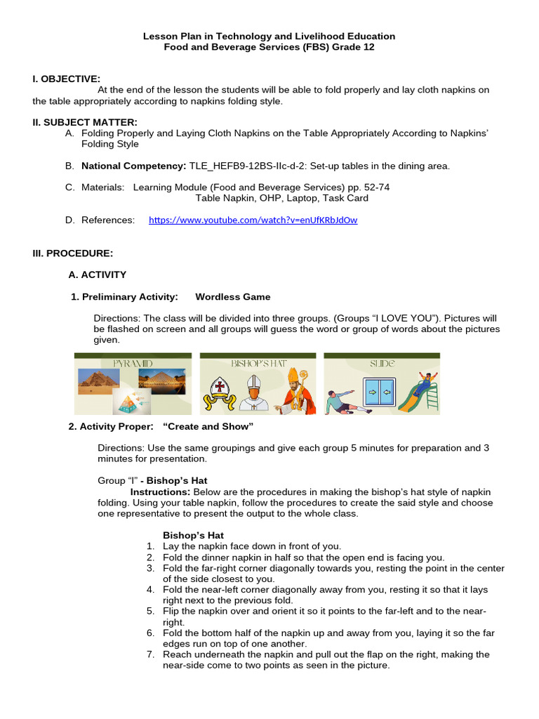 Lesson Plan in FBS 12 | PDF