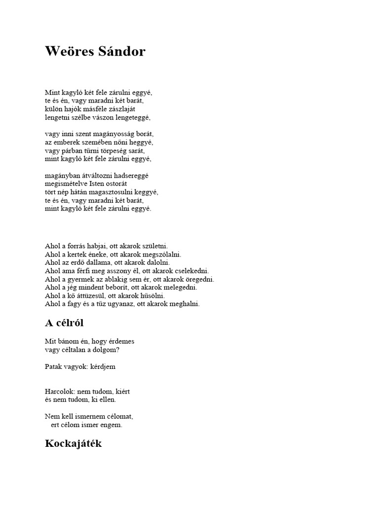 Weöres Sándor Versek | PDF