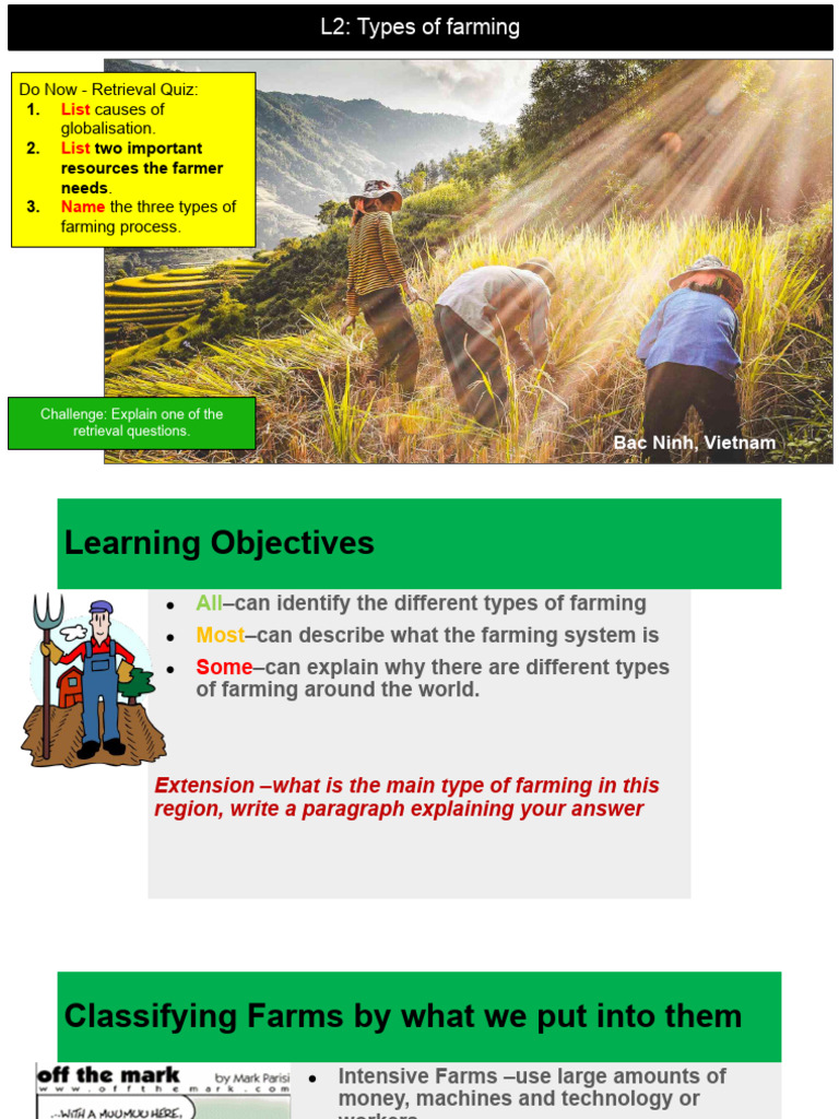 Types of Farming Lesson 2 | PDF | Agriculture | Rice