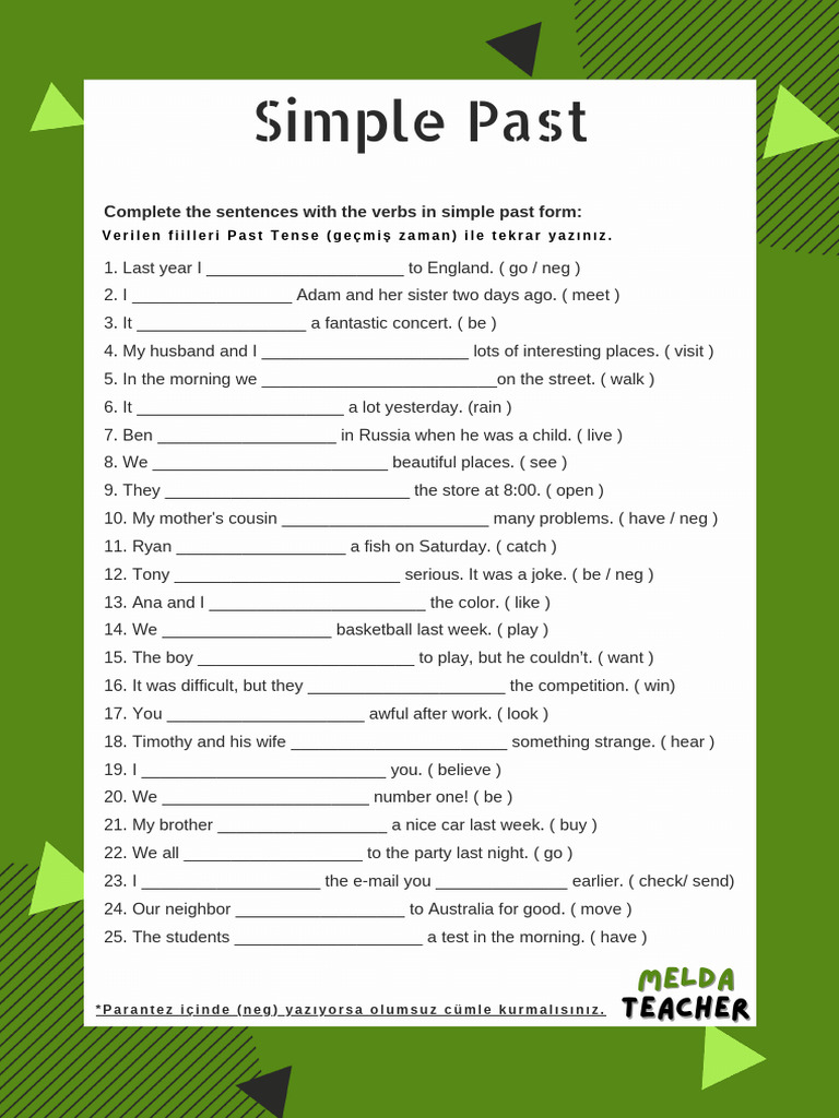 Simple Past 4 Worksheet PDF | PDF