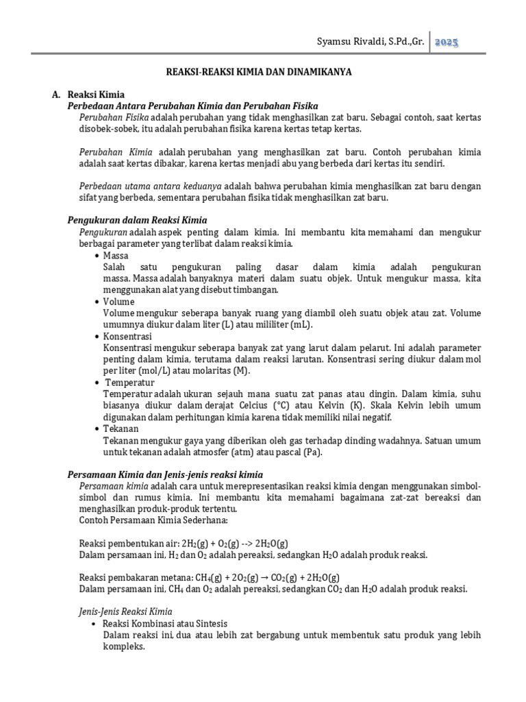 Reaksi Kimia: Asam, Basa, dan Keseimbangan | PDF