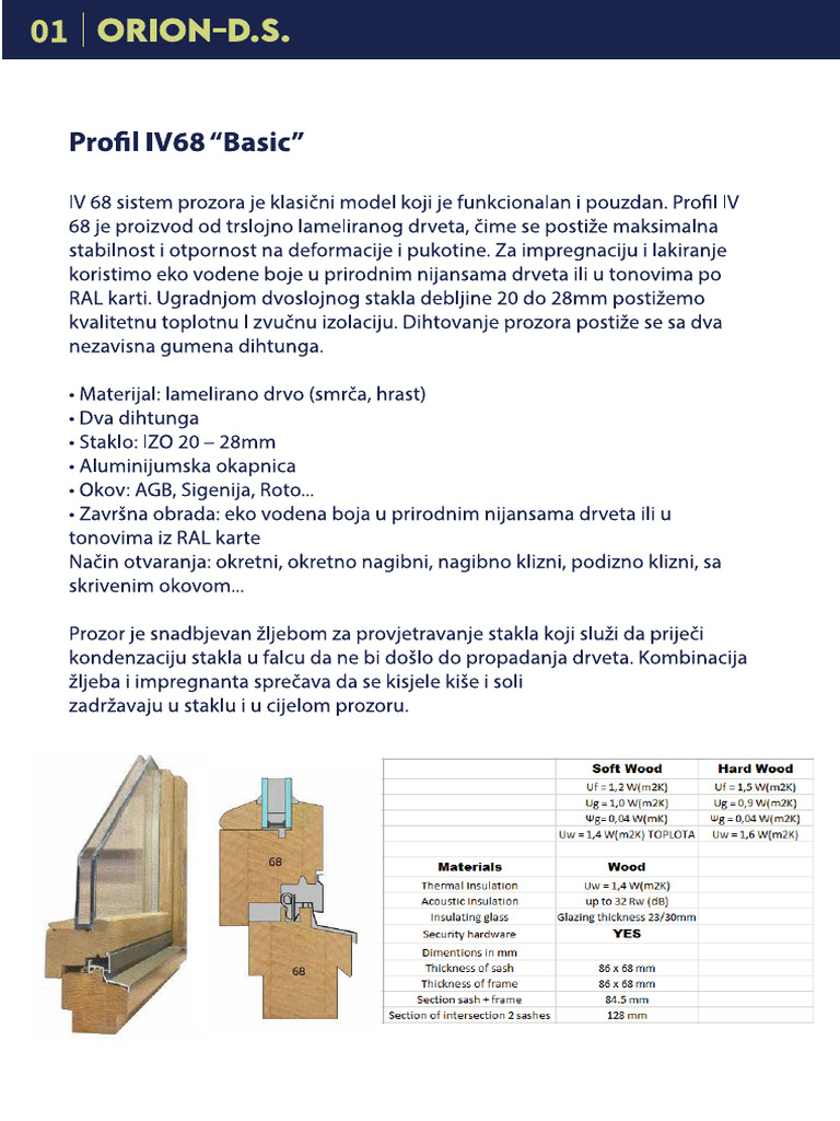 Drveni Prozori Katalog Orion D.S. Pljevlja Crna Gora | PDF