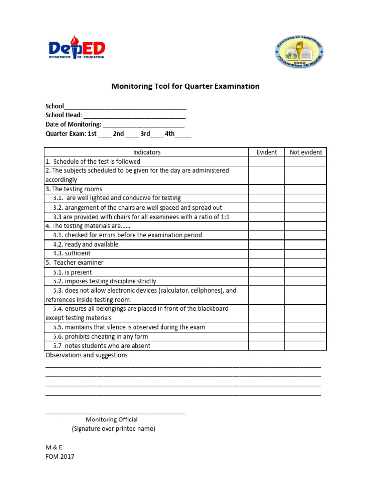 Quarter Exam Tool | PDF