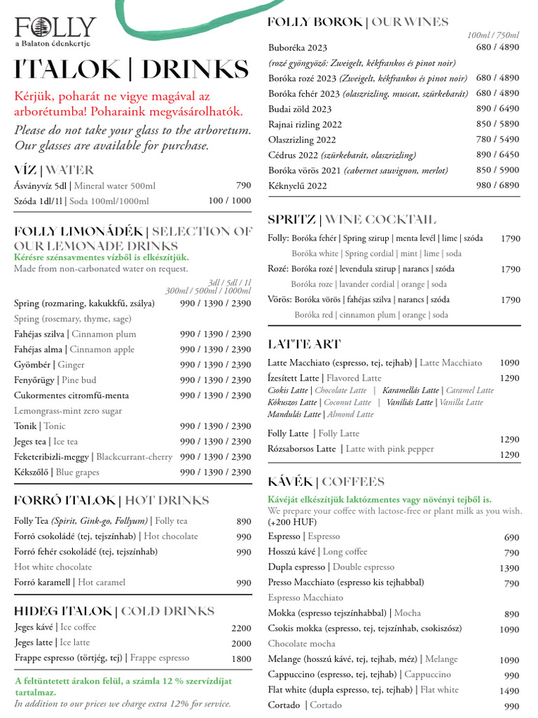 Folly Itallap Etlap 2024 1 | PDF