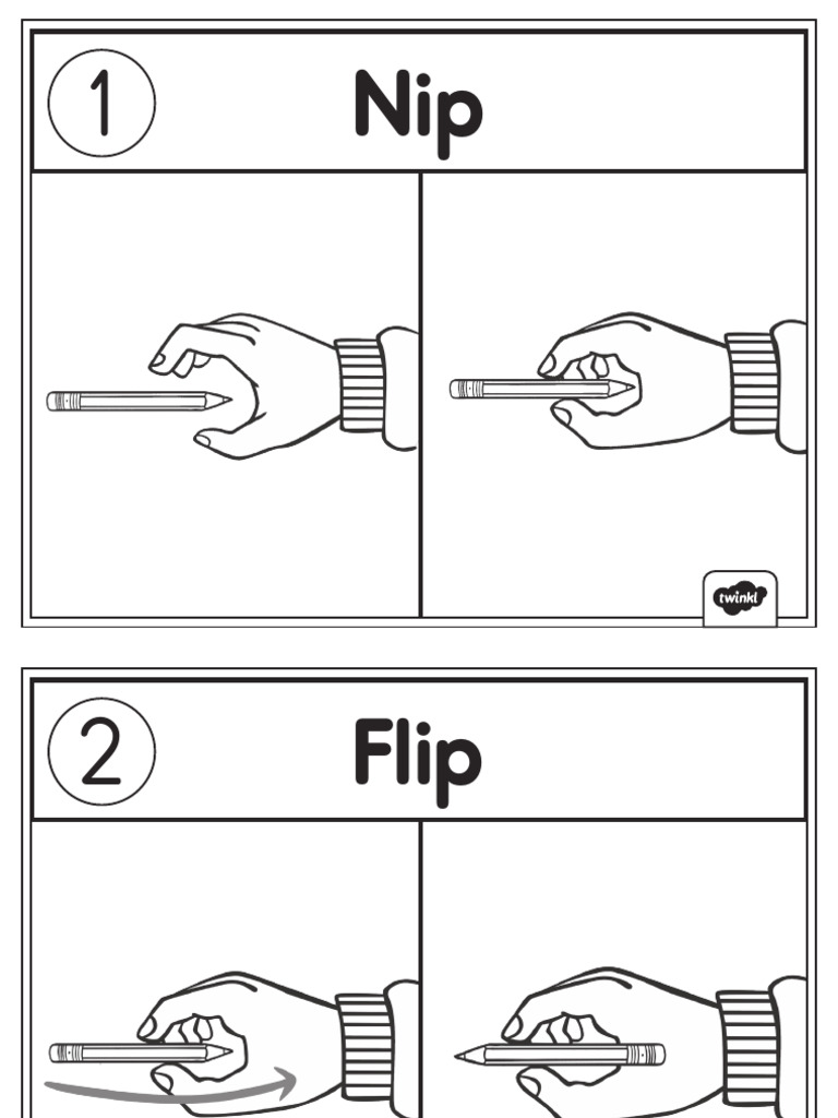 BW How To Hold A Pencil Visual Aids | PDF