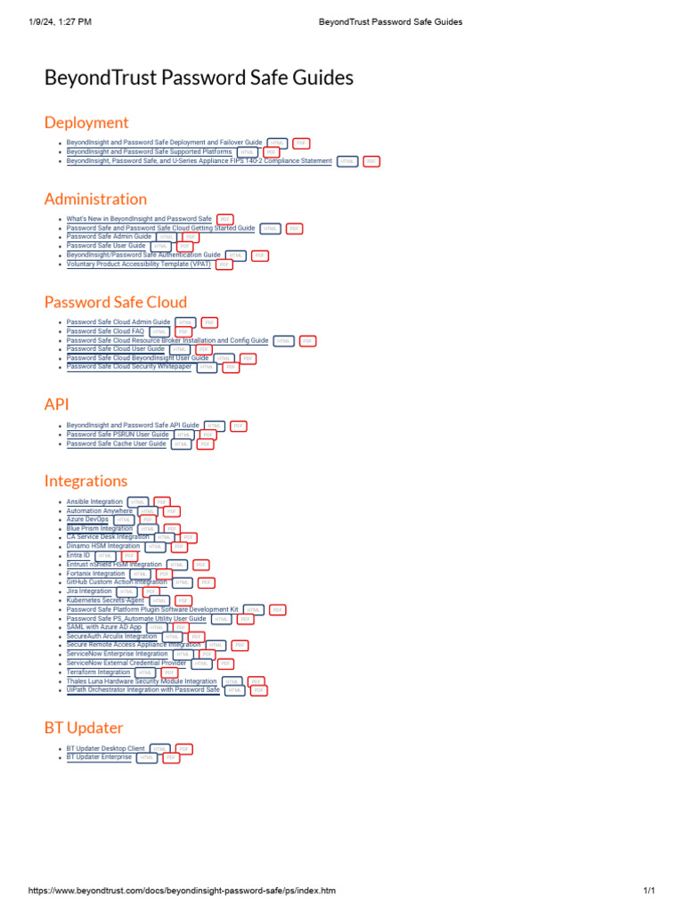 BeyondTrust Password Safe Guides | PDF | Cloud Computing | Password