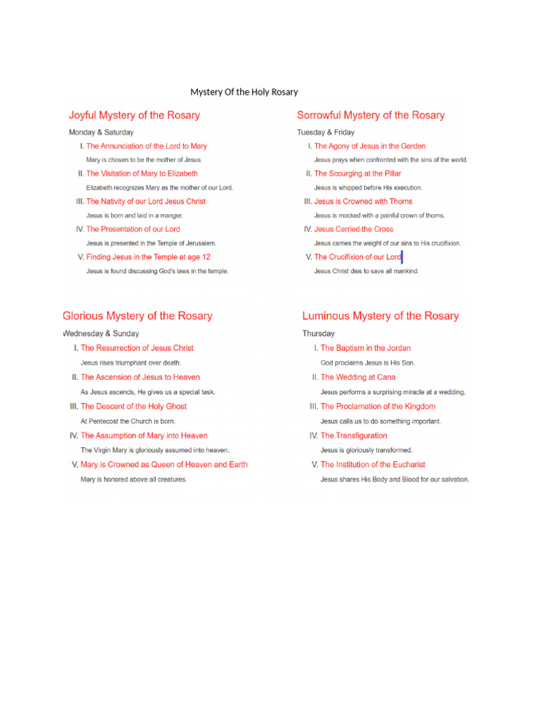Unveiling the Holy Rosary Mystery | PDF