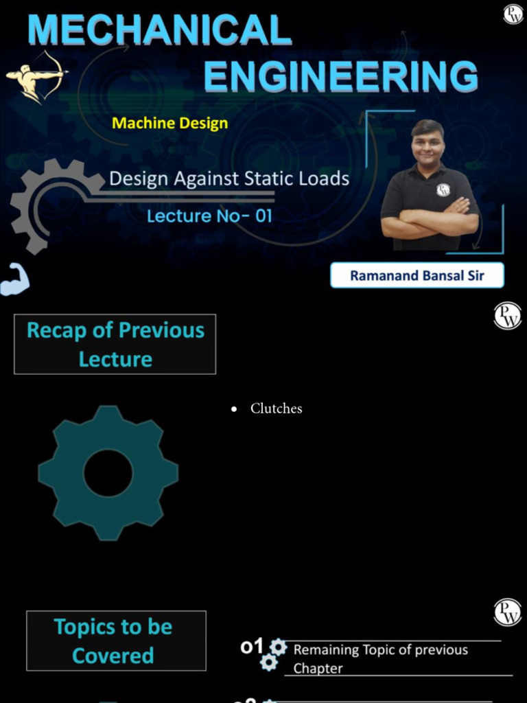 Design Against Static Loads 01 _ Class Notes | PDF