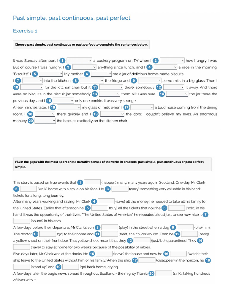 Past Simple Continuous Perfect | PDF