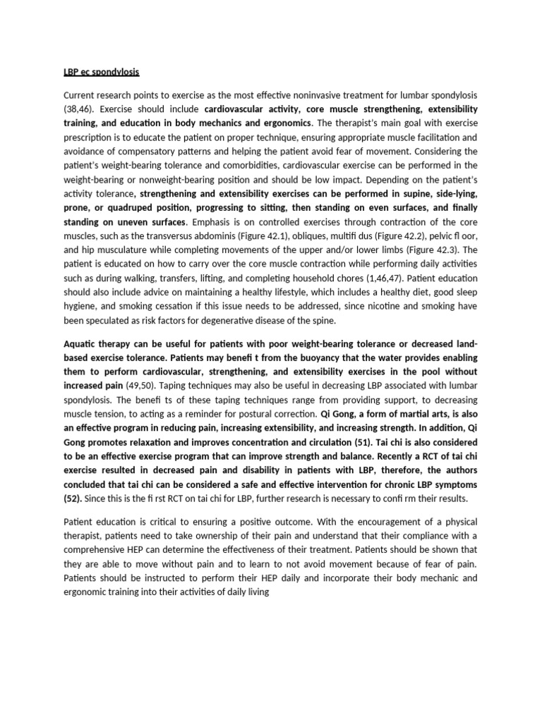 Exercise Base On Caused of LBP | PDF | Low Back Pain | Physical Therapy