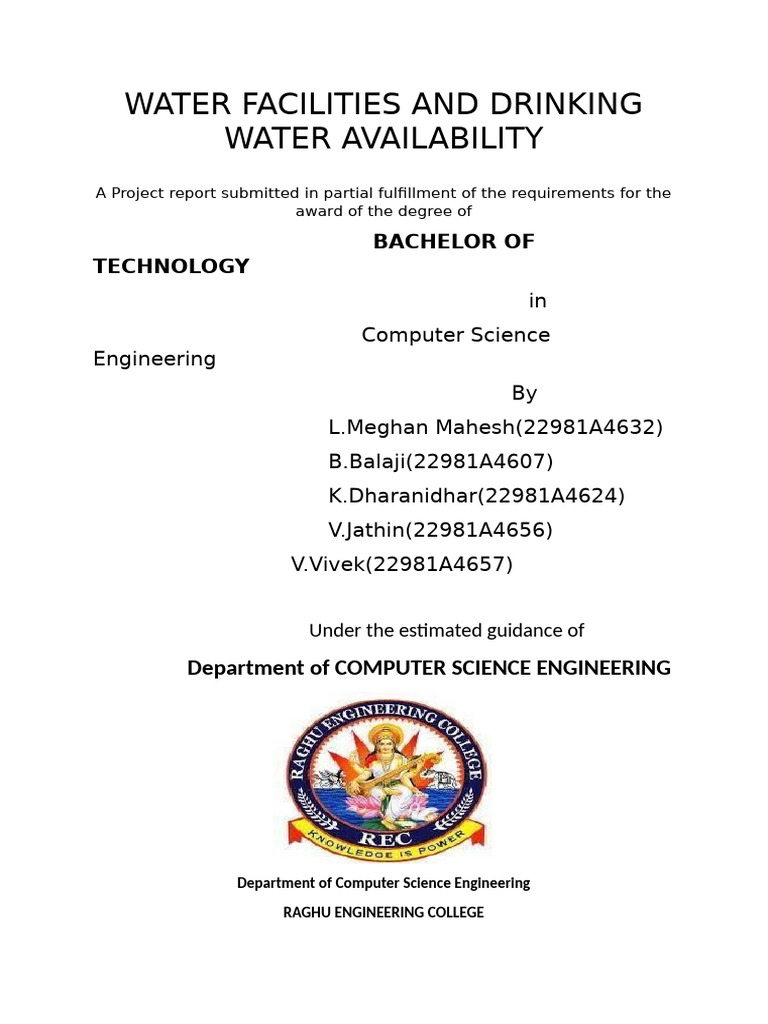 Availability of Drinking Water | PDF | Water | Fresh Water