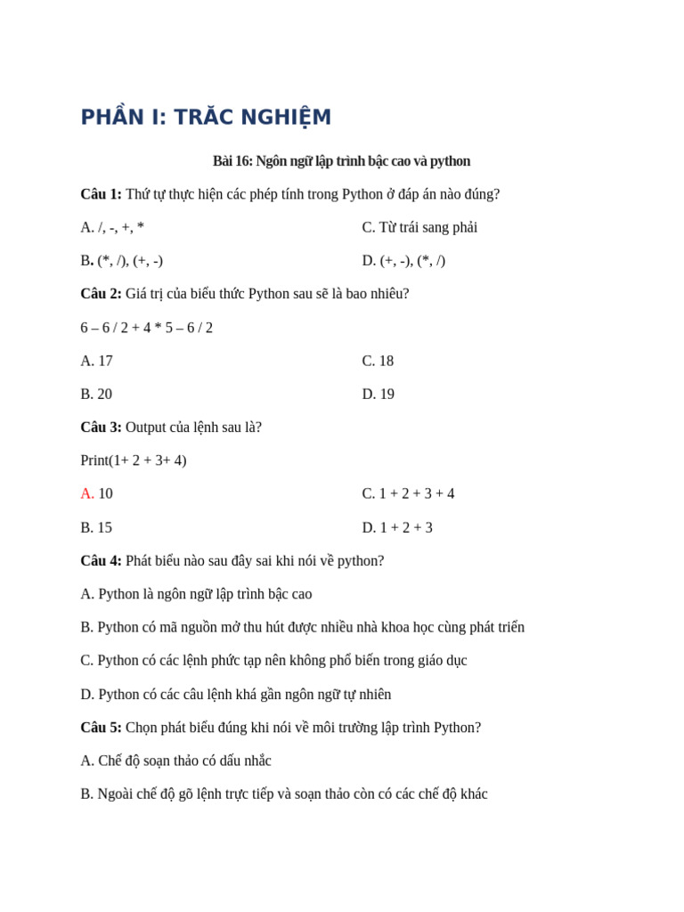 De Cuong k10 HS | PDF