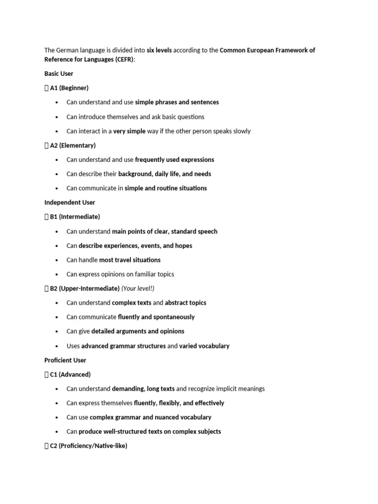 Levels of German | PDF