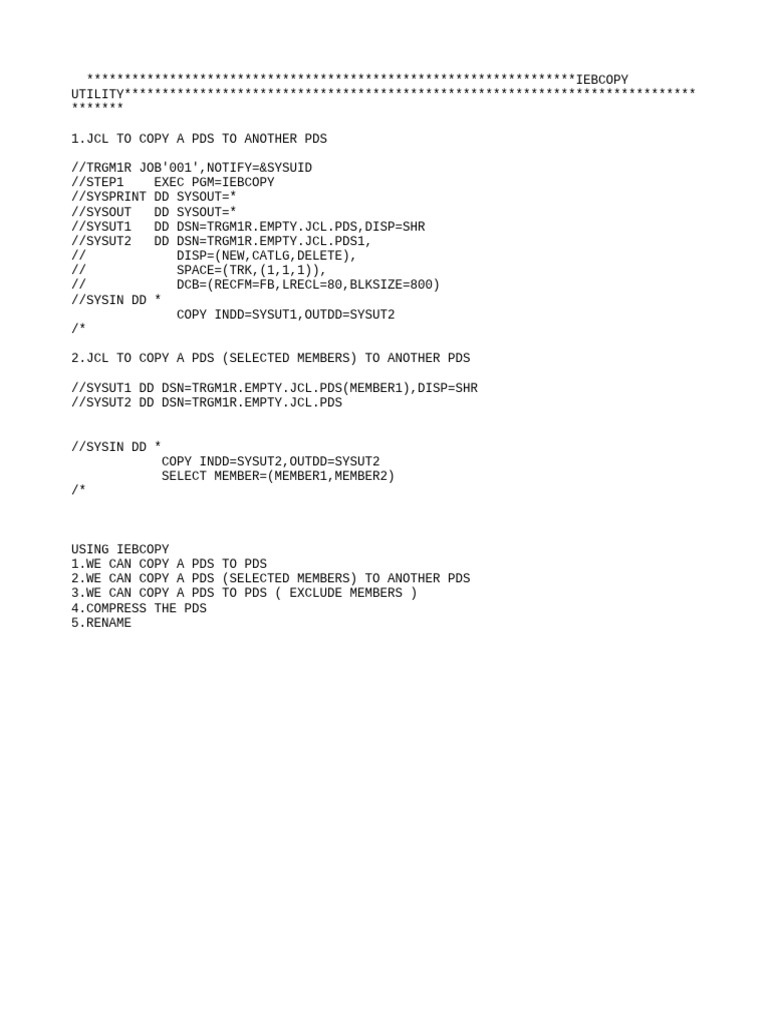 IEBCOPY Utility | PDF