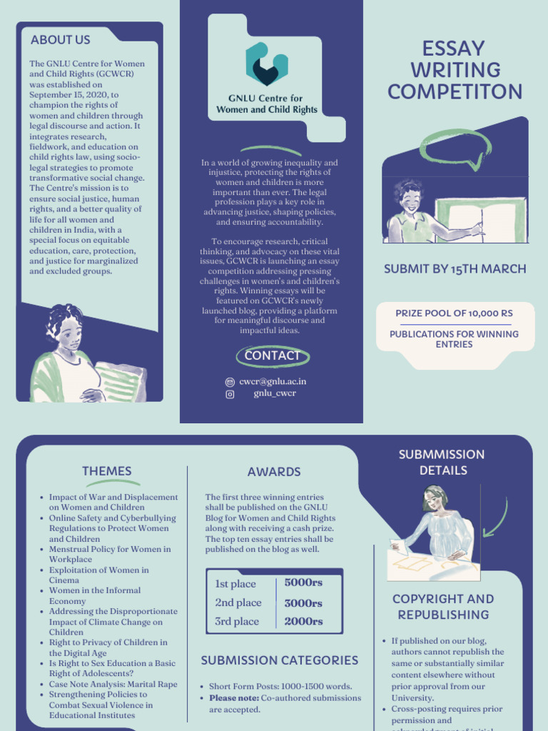 CWCR Essay Writing Competition Brochure PDF | PDF | Plagiarism