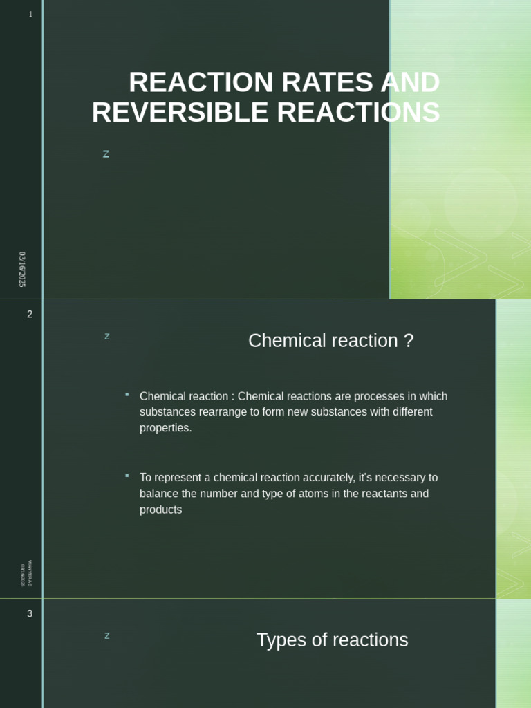 Rate of Reaction and Reversible Reactions | PDF | Reaction Rate ...
