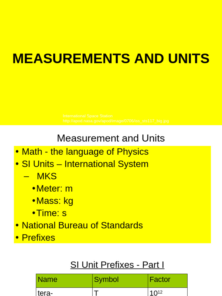 SI Units and Measurement Basics | PDF | International System Of Units ...