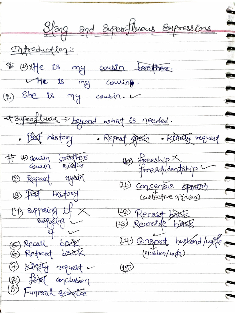 Slang& Superfluous expression | PDF