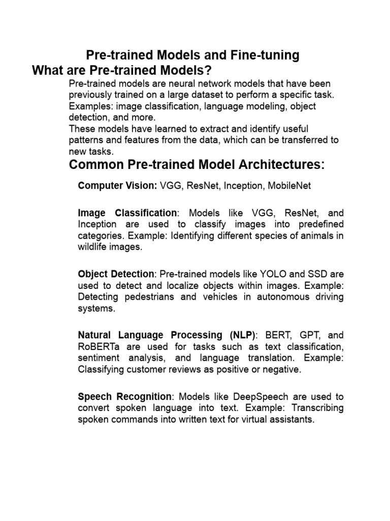 Ch-4 Pre-Trained Models and Fine-Tuning | PDF | Computer Vision | Learning