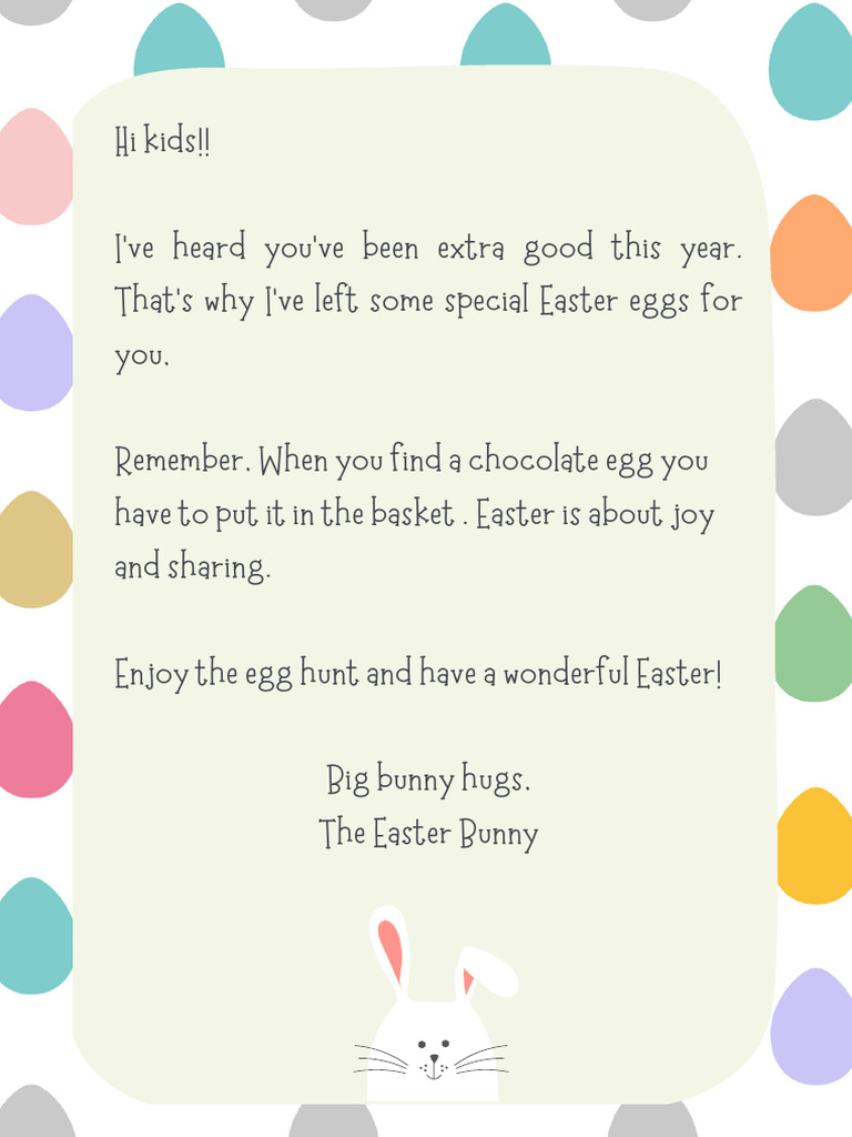 Easter Bunny Letter | PDF