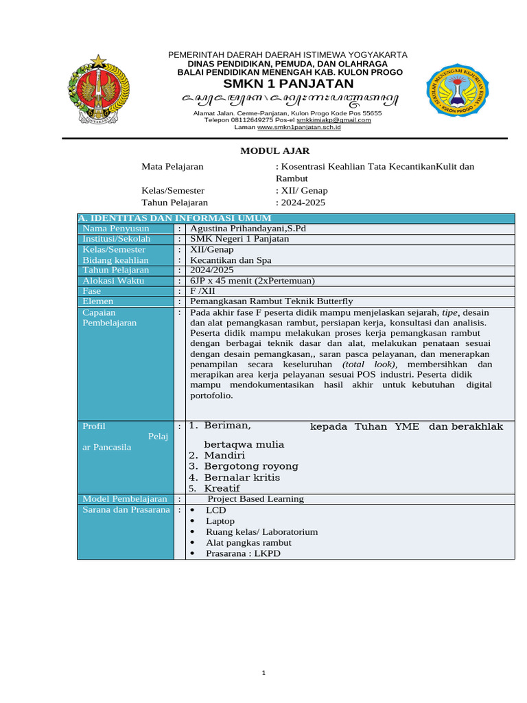 Modul Ajar Pangkas-Butterfly-Agustina | PDF
