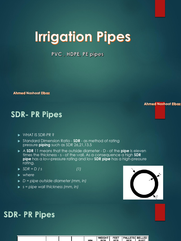 Irrigation Pipe Sizing and Ratings | PDF