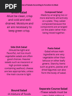 Classification of Salad According To Ingredients Used | PDF