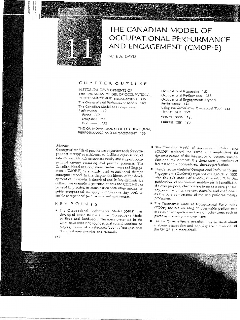 The Canadian Model of Occupational Performance and Engagement (CMOP-E ...