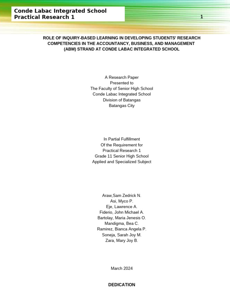 PR1 Research Group3 Update | PDF | Inquiry Based Learning ...