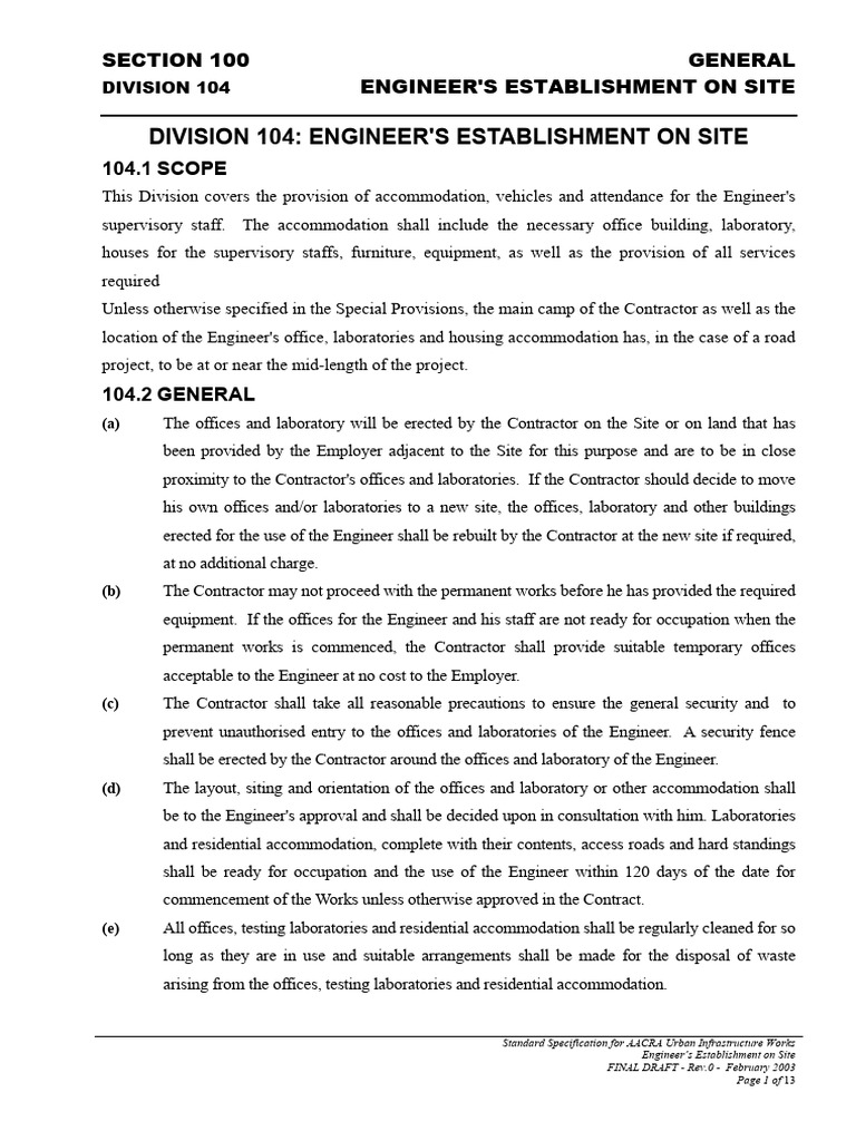 Division 104 Engineer's Establishment | PDF | Air Conditioning