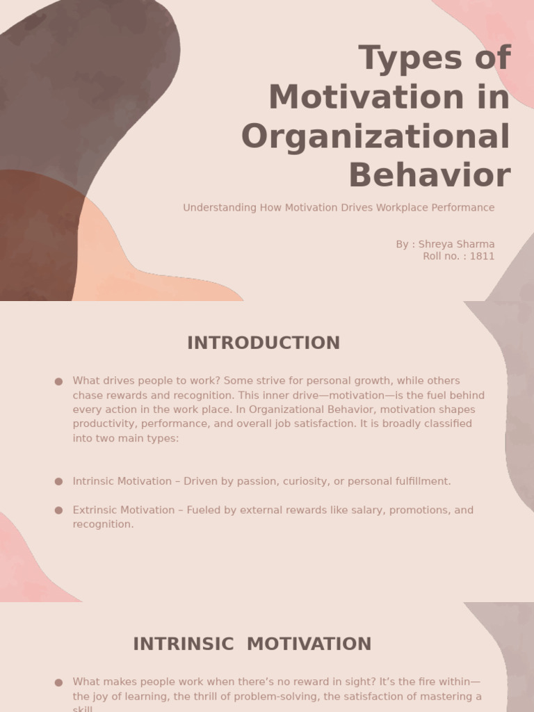 Motivation Types | PDF | Motivational | Motivation