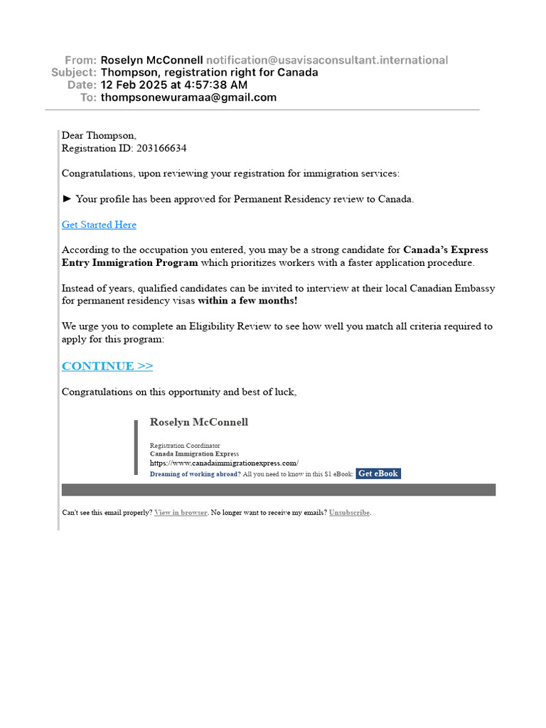 Thompson, registration right for Canada | PDF