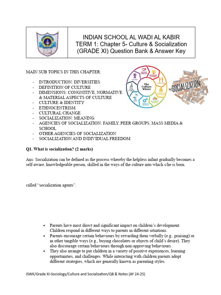 9364805-Grade 11 Unit 5 Culture and Socialisation QB and Notes (24-25 ...