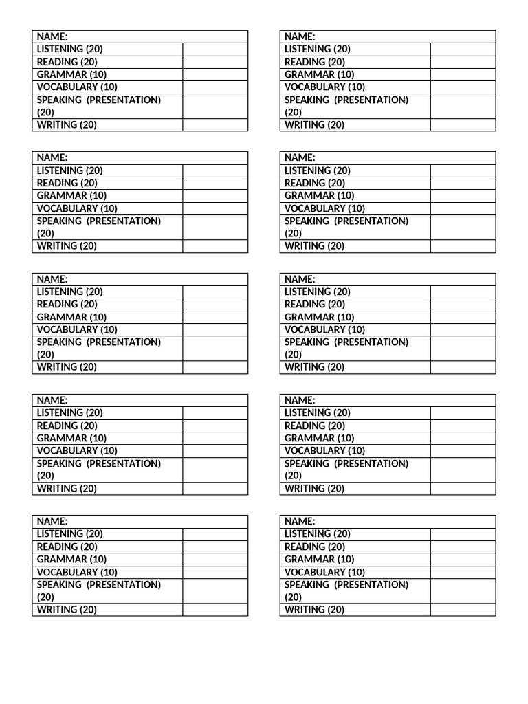 Score List | PDF