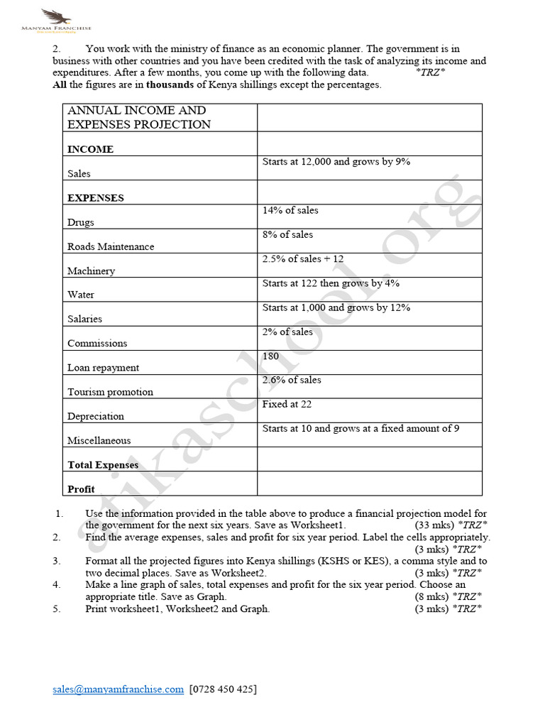 Spreadsheets 4 Practical Questions | PDF