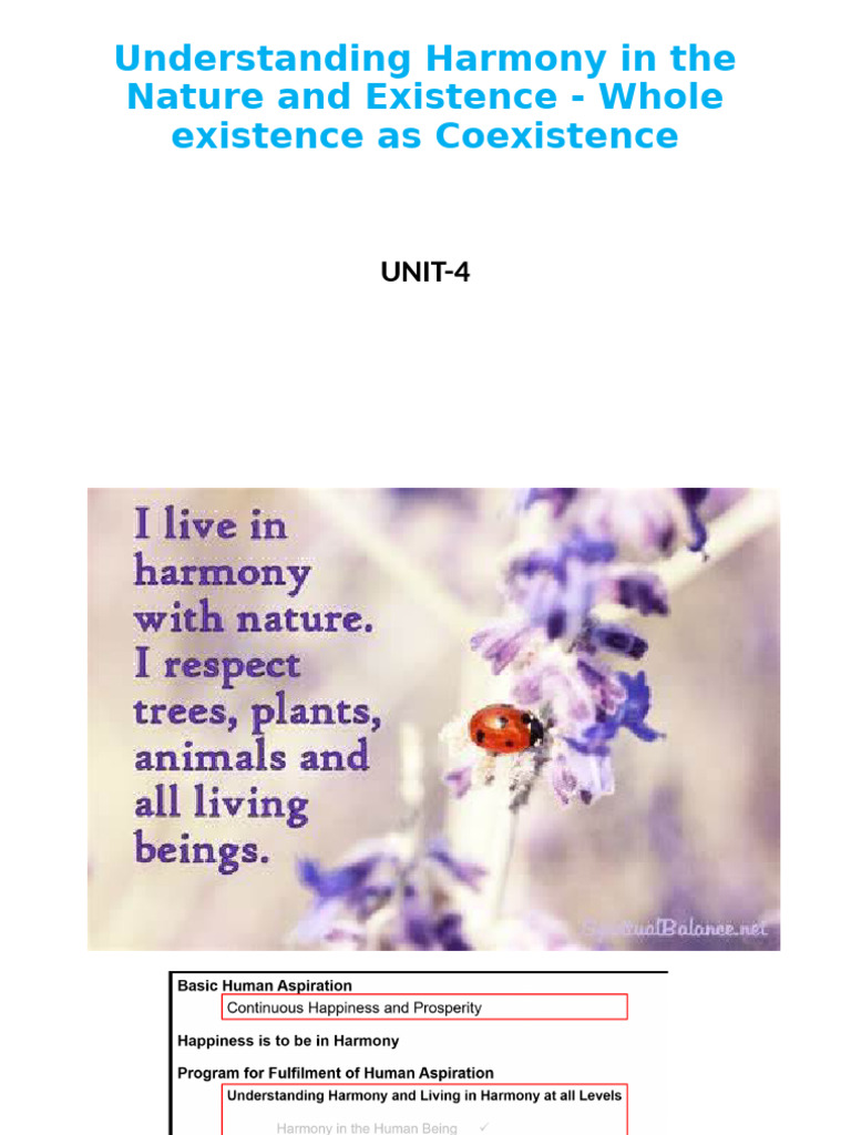 Harmony in Nature and Existence Explained | PDF | Nature | Molecules