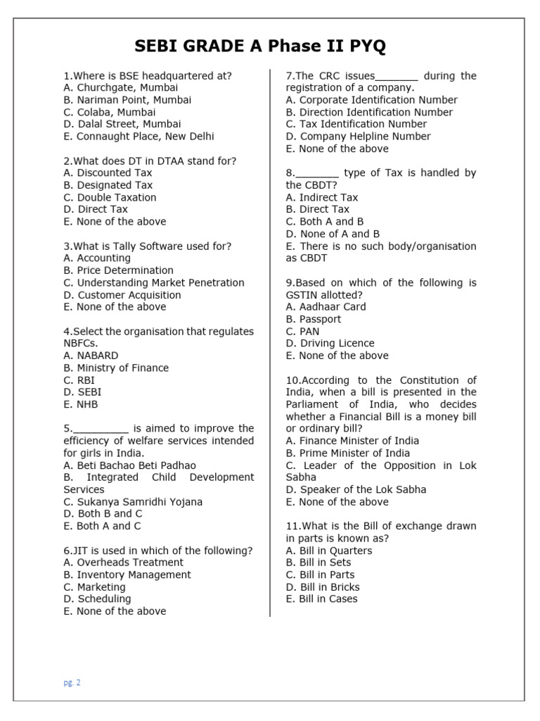 BSE, DTAA, and Tally Software Quiz Questions | PDF | Debits And Credits | Taxes