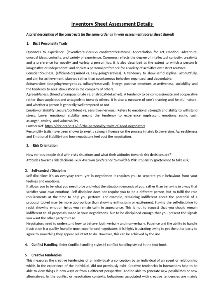 Assessment (Inv Sheet) Details_ for reference | PDF | Self Efficacy ...