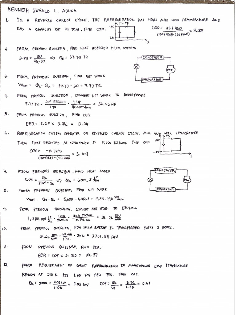 Refrigeration Problem Posing | PDF