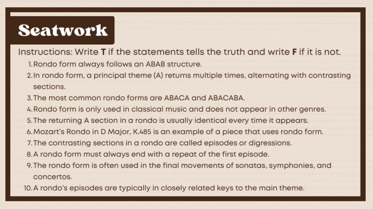 Rondo Form in Music | PDF