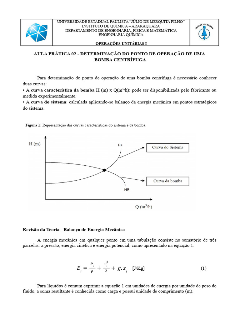 Roteiro Aula Pratica 02 Bombas | PDF | Bomba | Mecânica Clássica