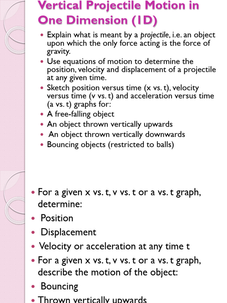 Vertical Projectile Motion Notes | PDF | Acceleration | Force