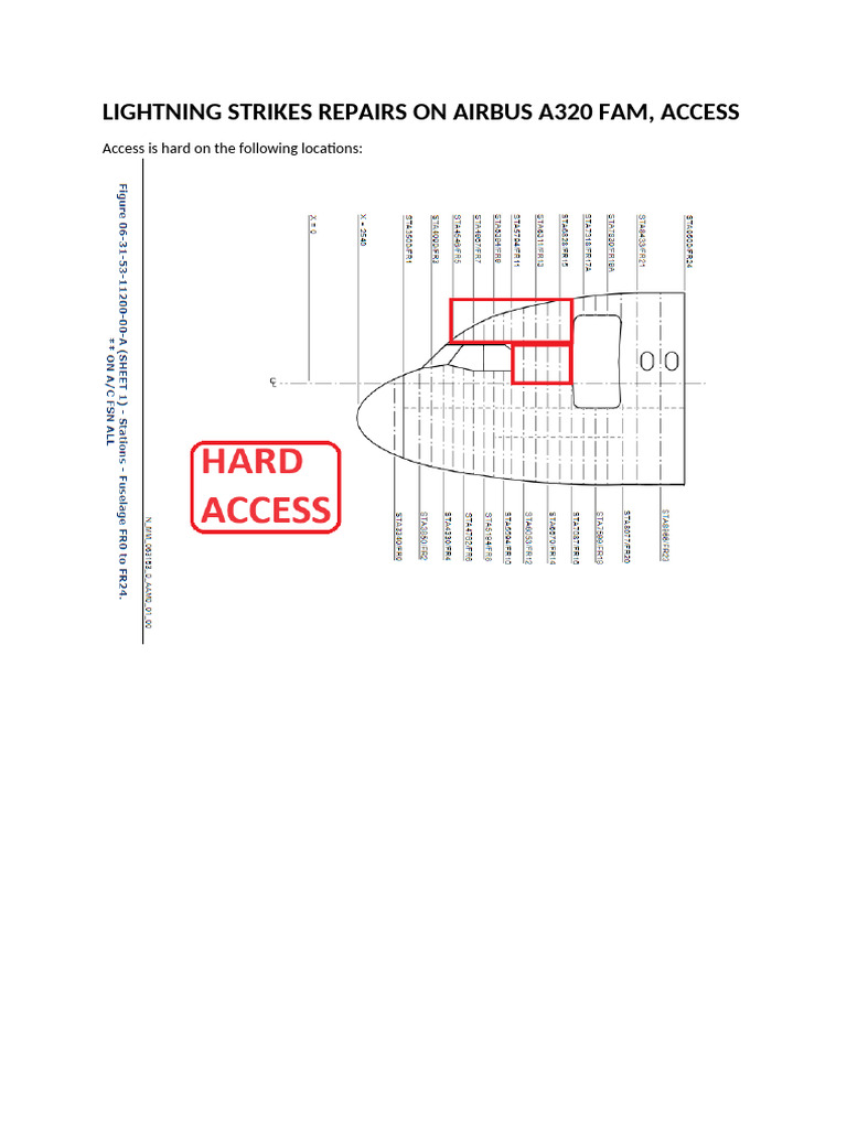 Access For Lightning Strikes Repairs On Airbus A320 Fam | PDF