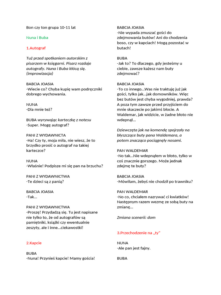 Bon Czy Ton Grupa 10-11 Lat | PDF
