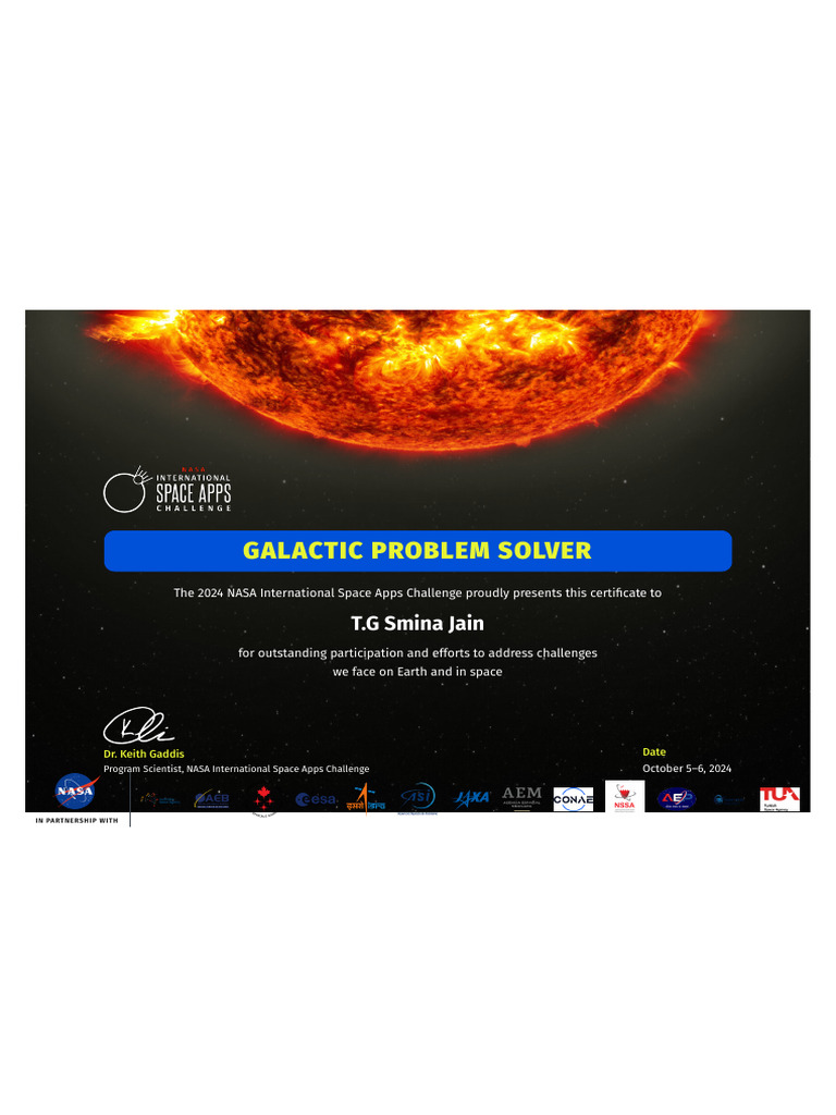 NASA Space Apps Challenge Certificate | PDF