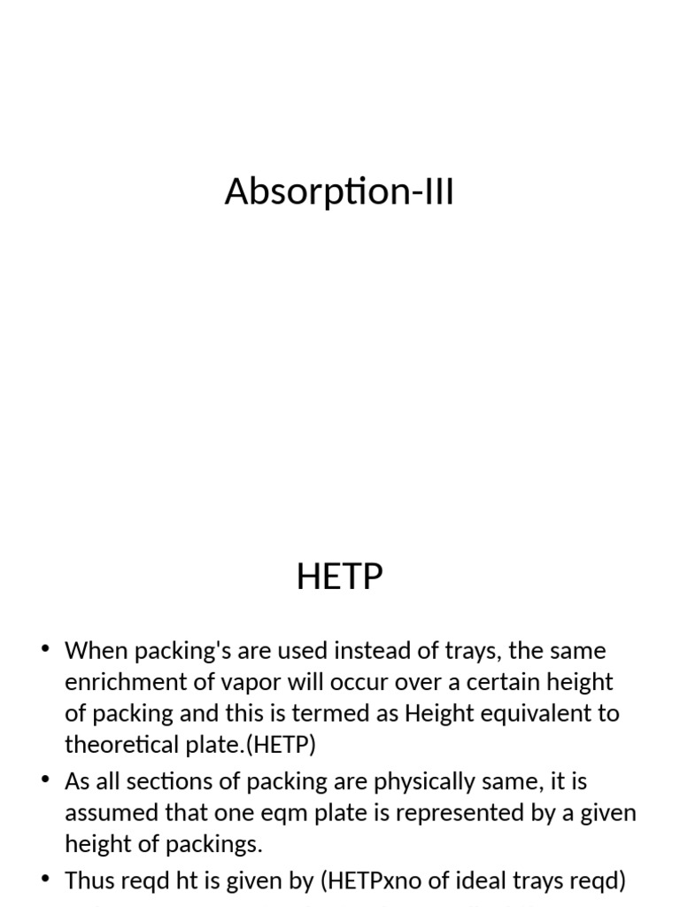 Understanding HETP and NTU in Packed Columns | PDF | Physical Phenomena ...