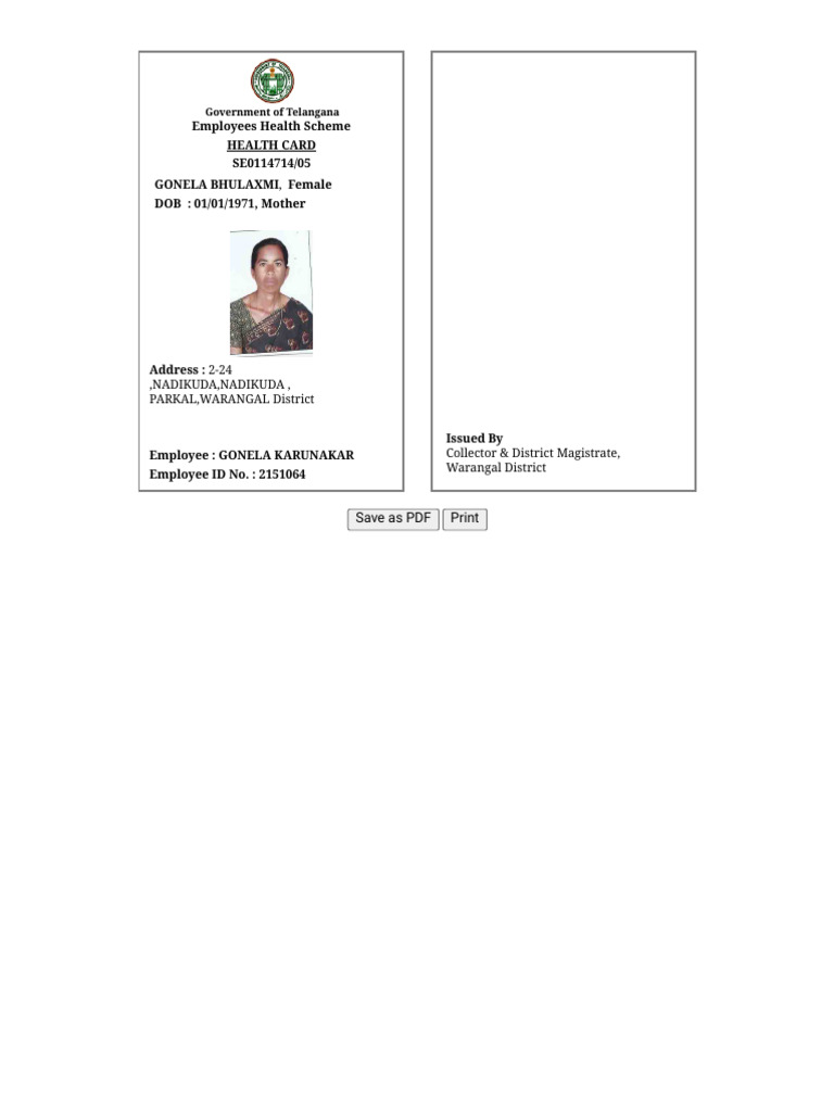 Employees Health Scheme | PDF