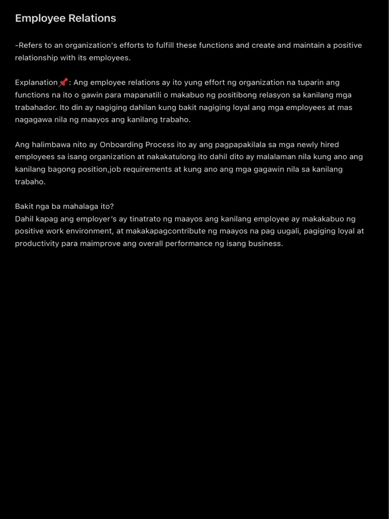 Employee Relations | PDF